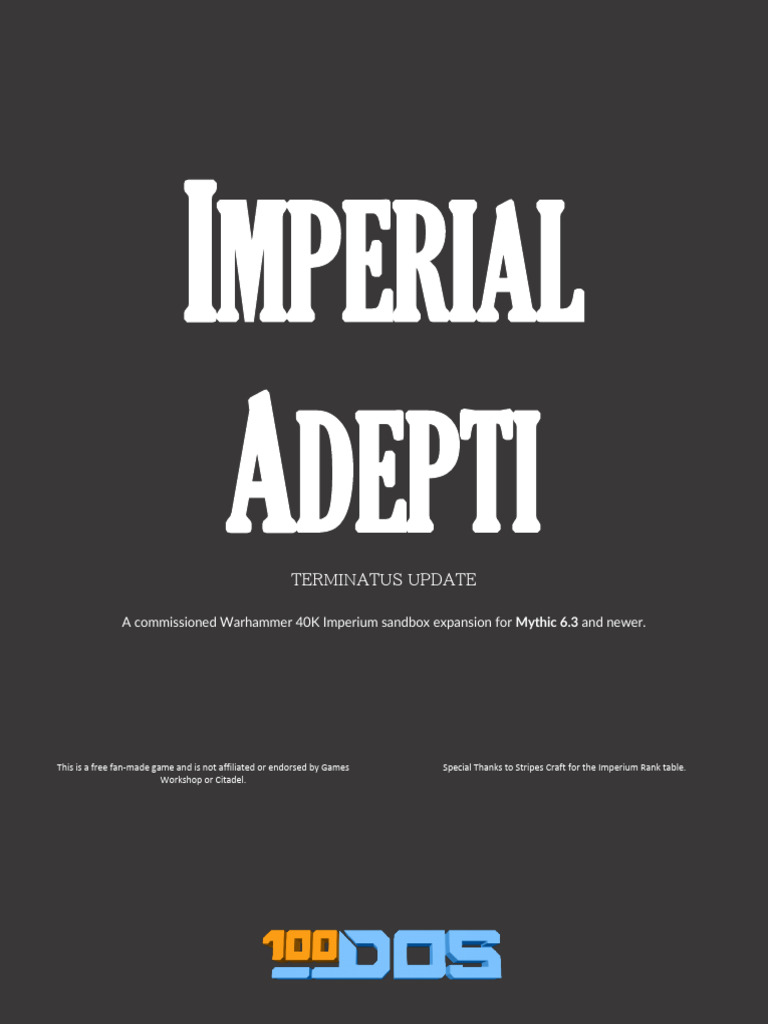 Warhammer 40K Imperium Adepti Update | PDF