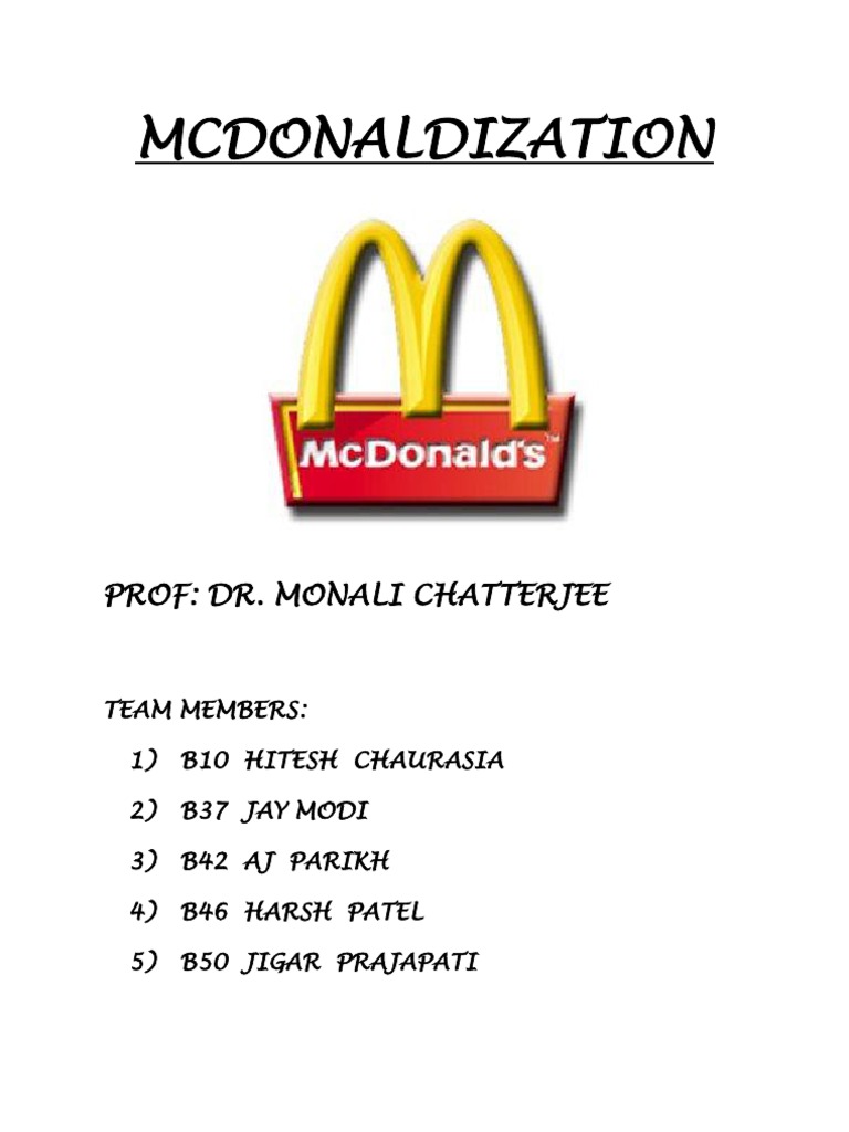 Mcdonaldization Final | Franchising | Menu
