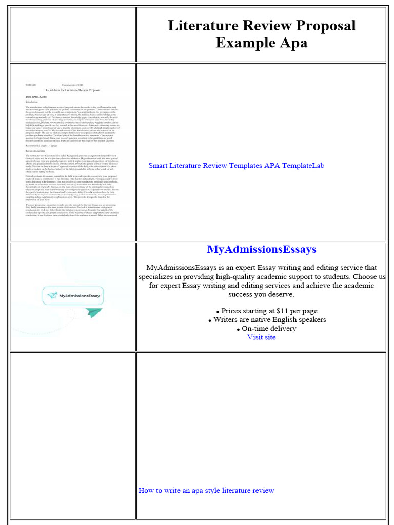 Literature Review Proposal Example Apa | PDF | Essays | Thesis