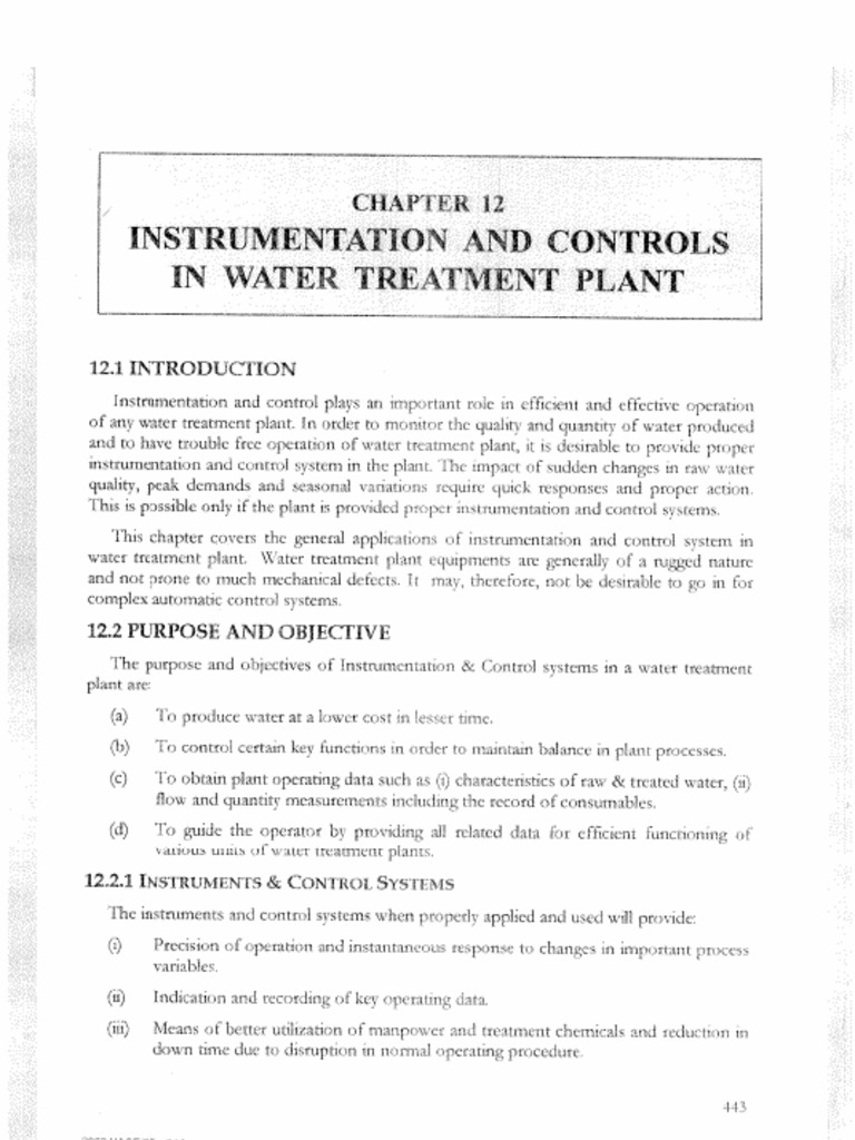 15. Chapter12- Instrumentations and Control in Water Treatment System | PDF