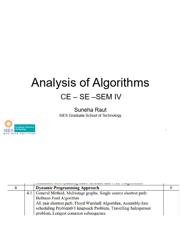 AOA Dynamic Programming Floyd Warshall APSP | PDF