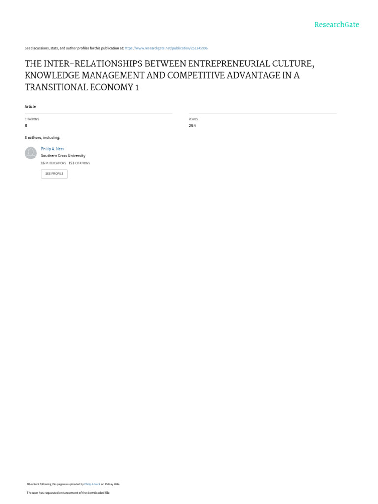 Entrepreneurial Culture & Knowledge Management in Vietnam | PDF ...