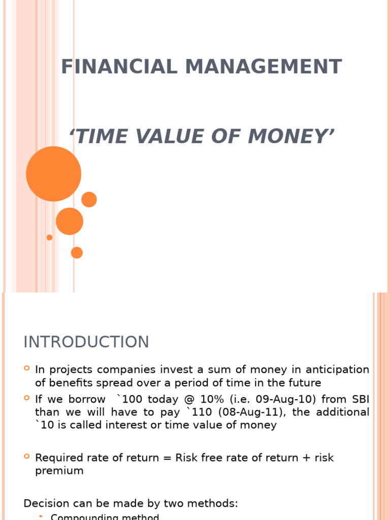 Time Value of Money in Financial Management | PDF | Present Value | Net ...