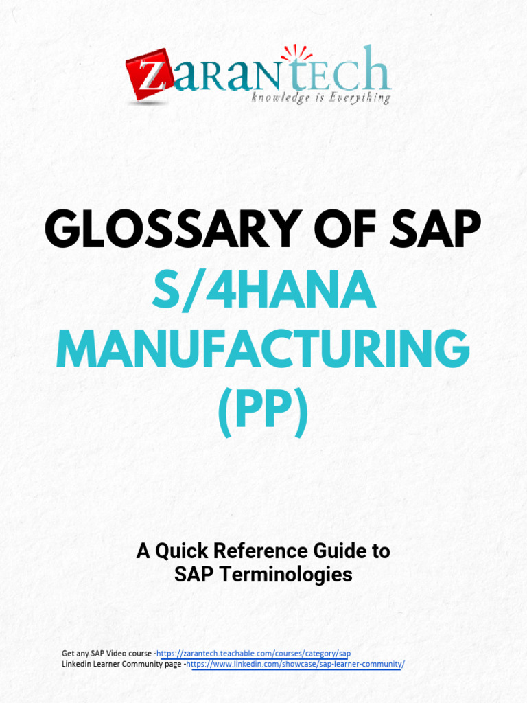 SAP PP Glossary: Key Terms Explained | PDF | Product Lifecycle | Inventory