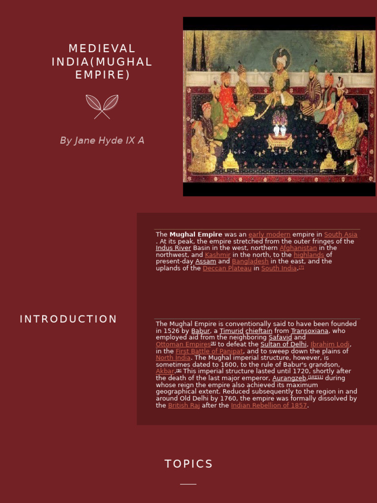 Medival India (Mughal Empire) | PDF | Mughal Empire