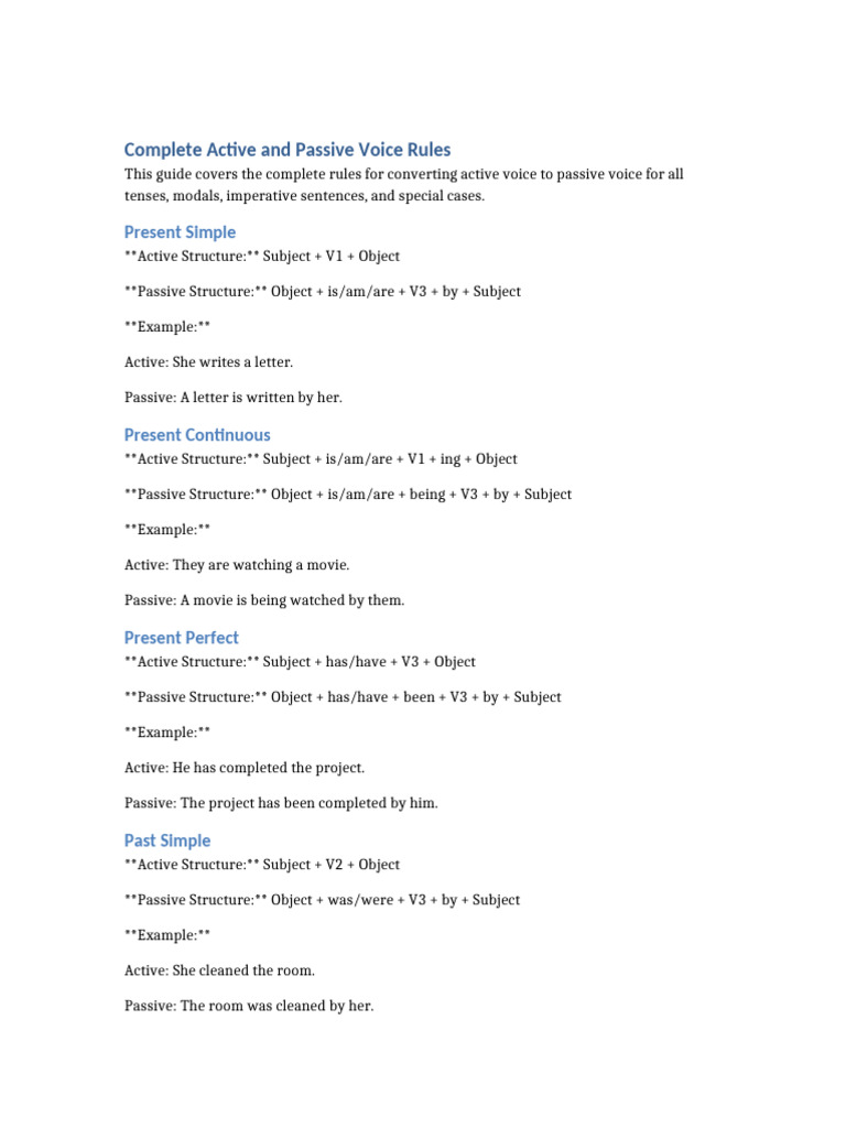 Active and Passive Voice Guide | PDF | Linguistics | Semantics