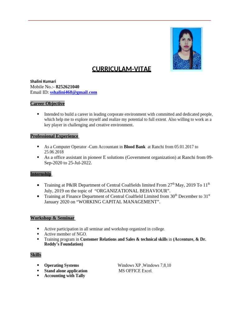 Shalini Singh Resume Final | PDF