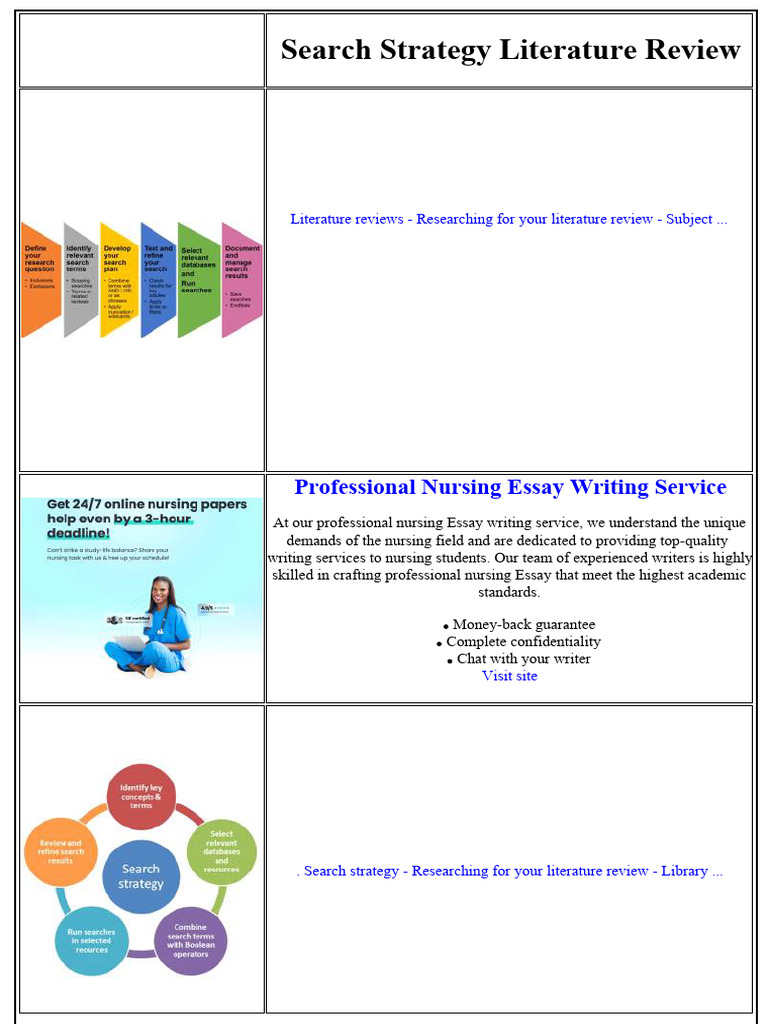 Search Strategy Literature Review | PDF | Systematic Review | Pub Med