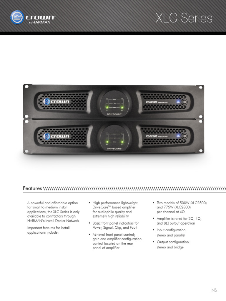 XLC Series Amplifiers for Install Applications | PDF | Amplifier ...