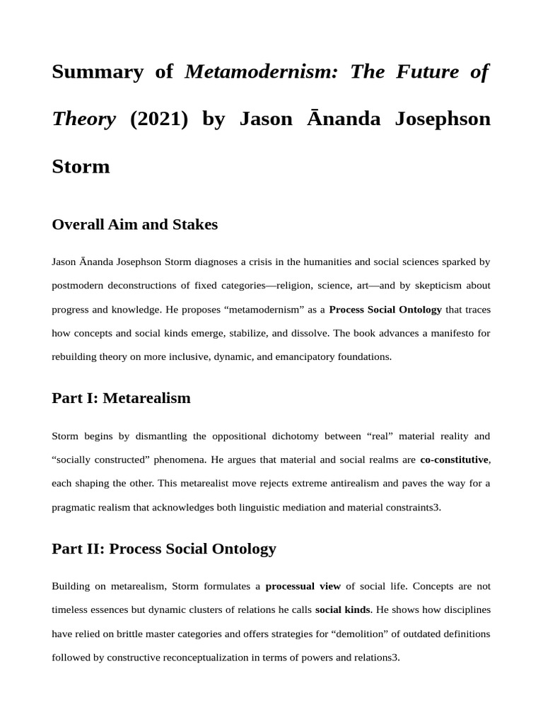 Hylosemiotics in Metamodernism Theory | PDF | Theory | Science