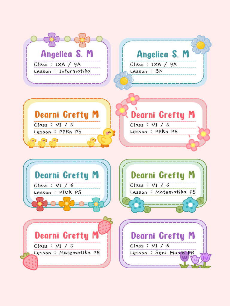 Colorful Pastel Cute Name Label School A4 Document_20250802_182709_0000 ...
