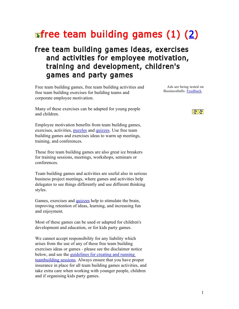Free Team Building Activities Ideas | Team Building | Ageism