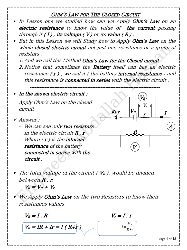 Chapter One Lesson Four | PDF | Series And Parallel Circuits | Voltage
