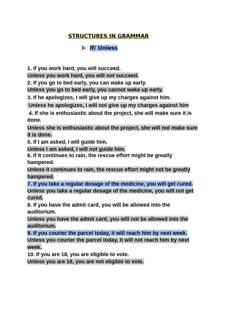 Class 8 - Grammatical Structures | PDF