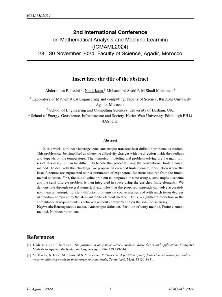Conférence 2024 IMI | PDF | Finite Element Method | Mathematics