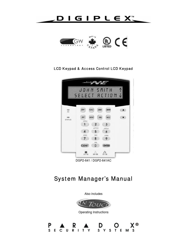 Digiplex User's Manual | PDF | Access Control | Security Alarm
