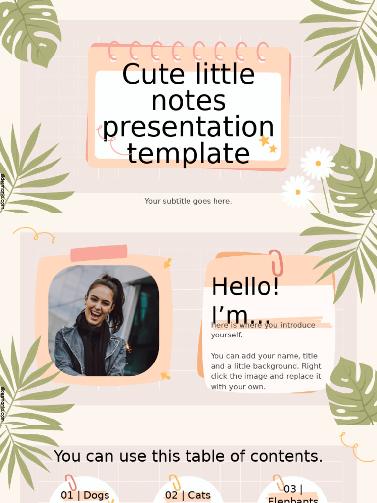 Cute Little Notes · SlidesMania | PDF