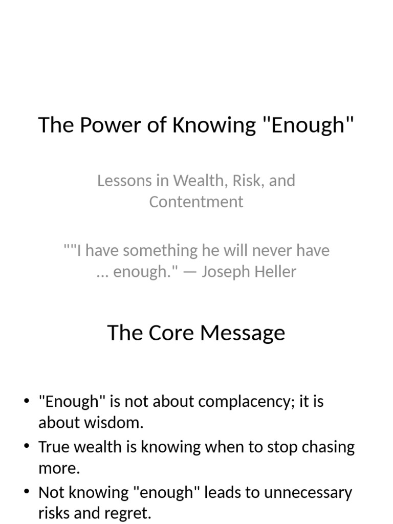 The Power of Enough | PDF