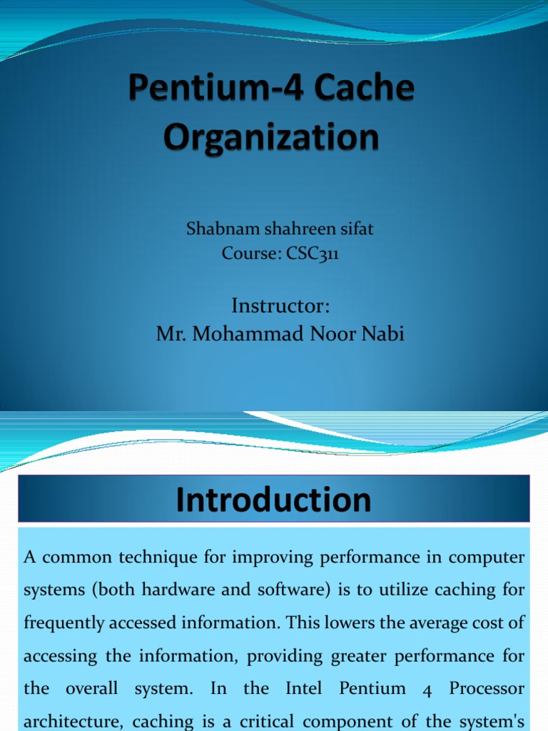 Pentium-4 Cache Organization - Final | PDF | Cpu Cache | Computer Data