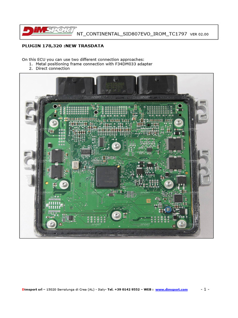 NT Continental Sid807evo Irom TC1797 1033 240520 210203 | PDF