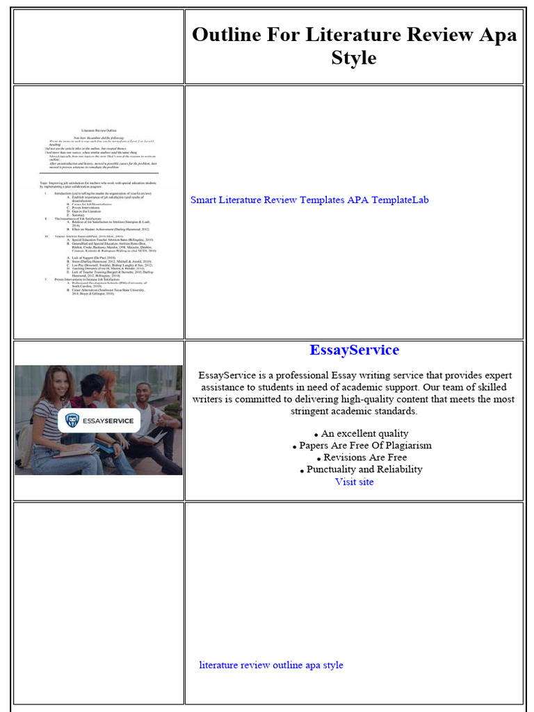 Outline for Literature Review Apa Style | PDF | Essays | Thesis
