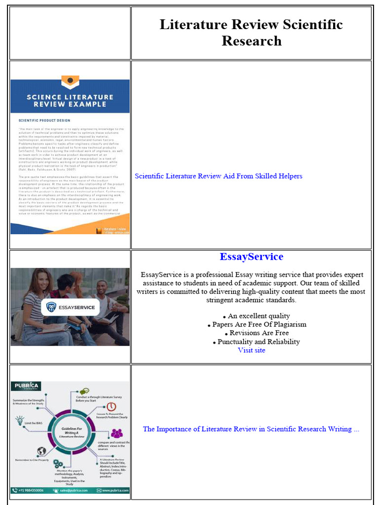 Literature Review Scientific Research | PDF | Essays | Citation