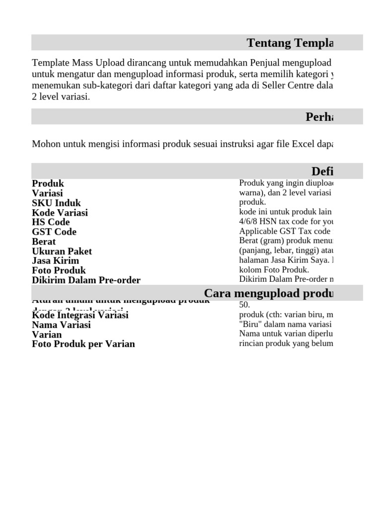 Panduan Upload Produk Shopee | PDF