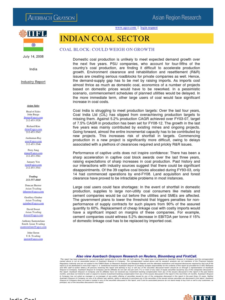 Indian Coal Sector | PDF | Coal | Securities (Finance)