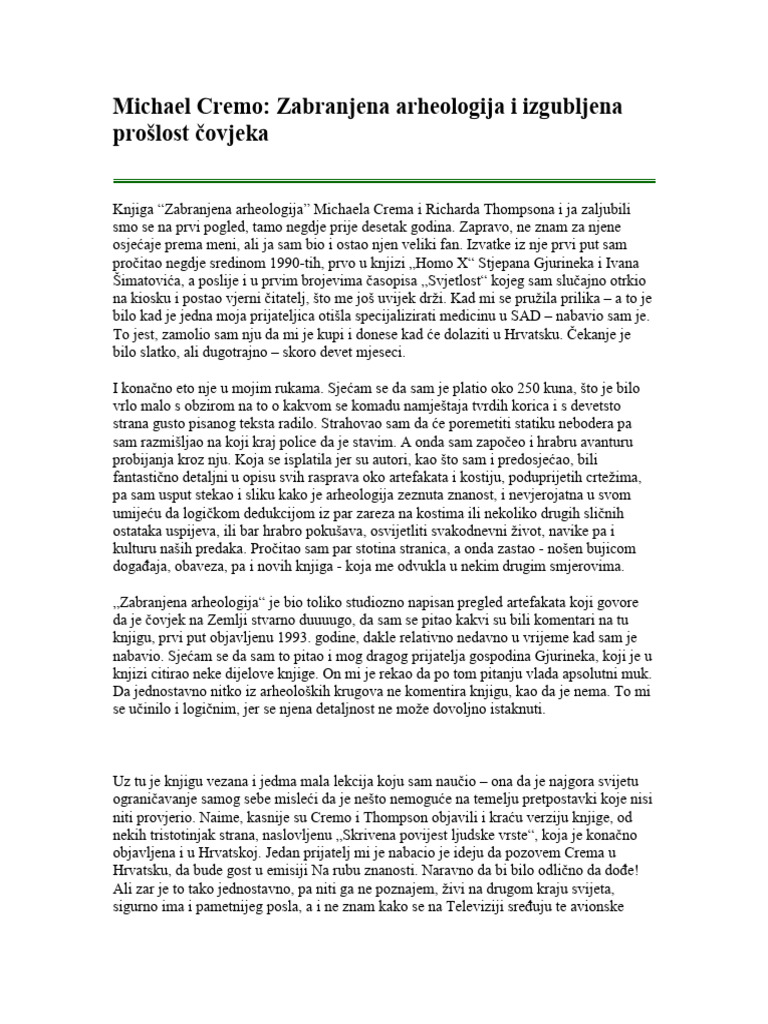 Kresimir Misak - Michael Cremo | PDF