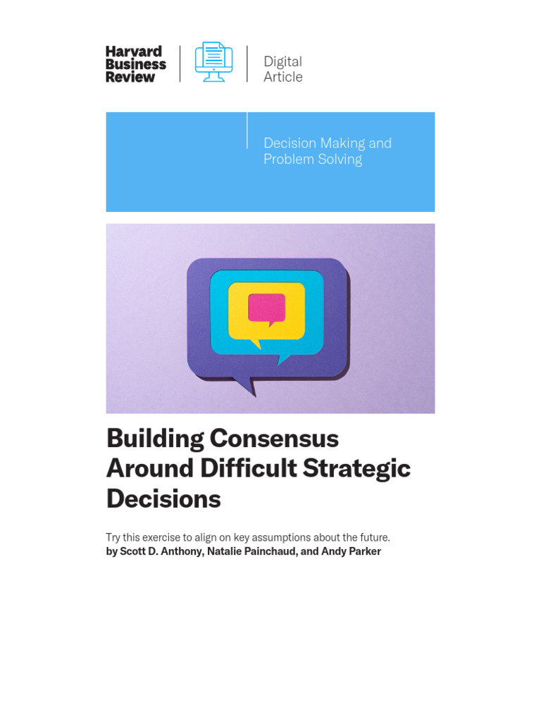 Building Consensus in Strategic Decisions | PDF