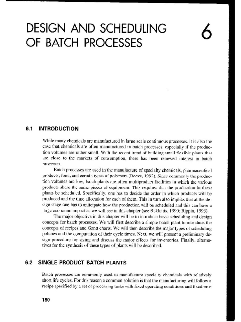 Design and Scheduling of Batch Processes | PDF