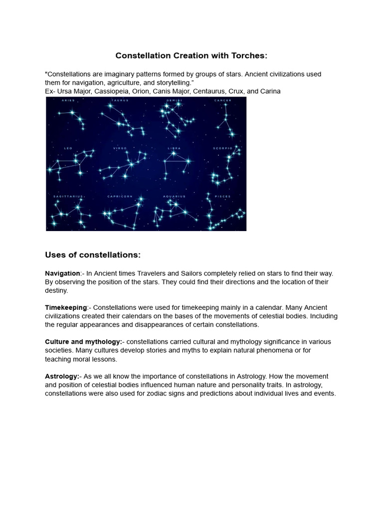 Constellation Creation With Torches1 | PDF | Constellation | Stars
