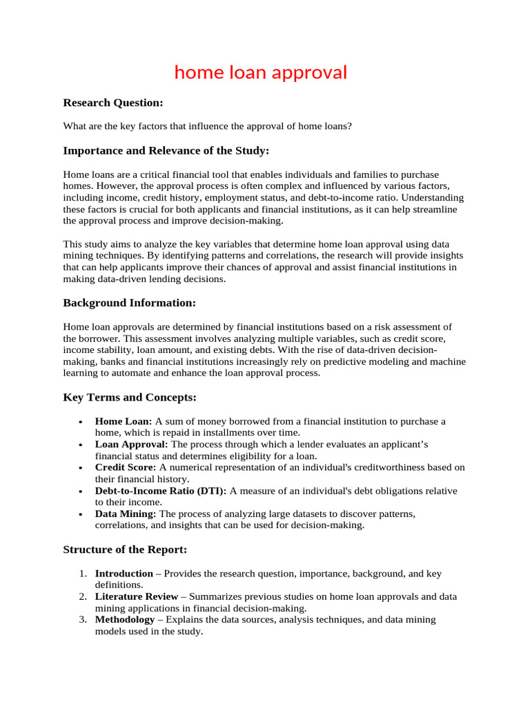 Home Loan Approval Part 1 | PDF | Mortgages | Loans