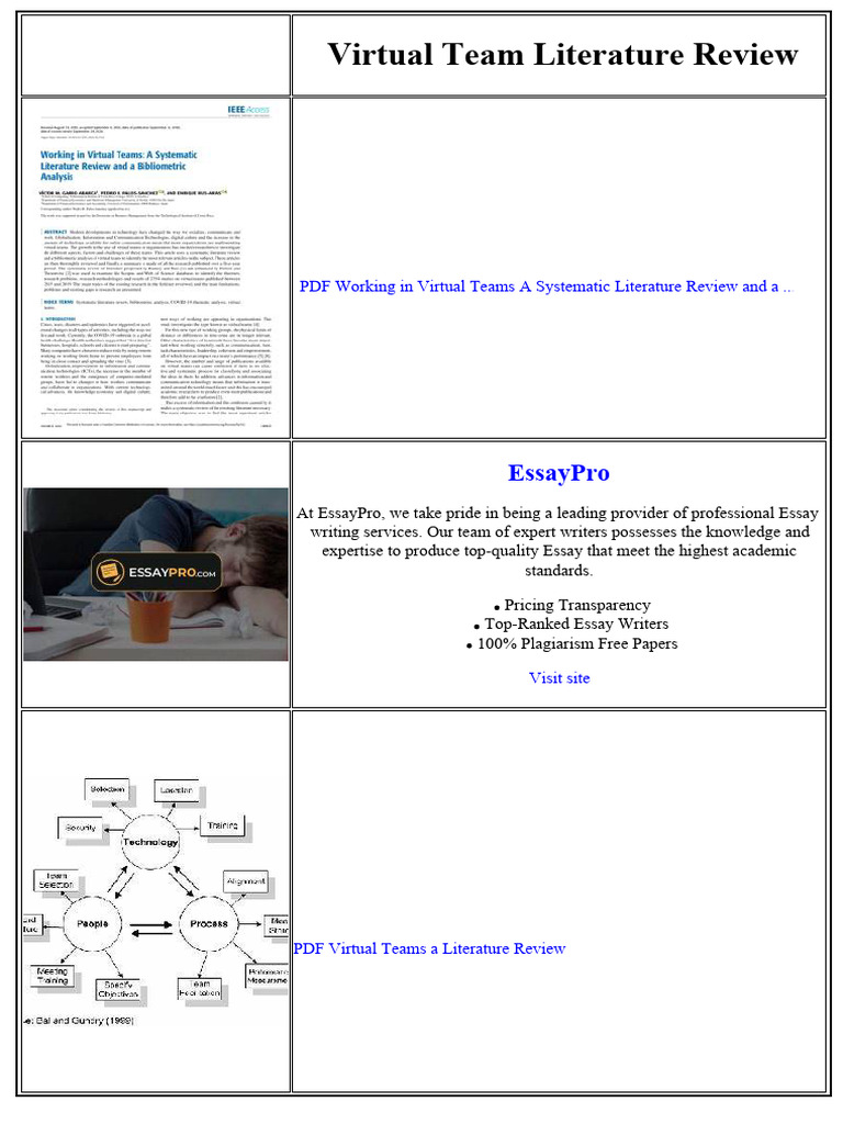 Virtual Team Literature Review | PDF | Leadership | Creativity