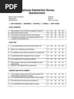 Questionnaire On Employee Turnover | PDF | Work–Life Balance | Employment