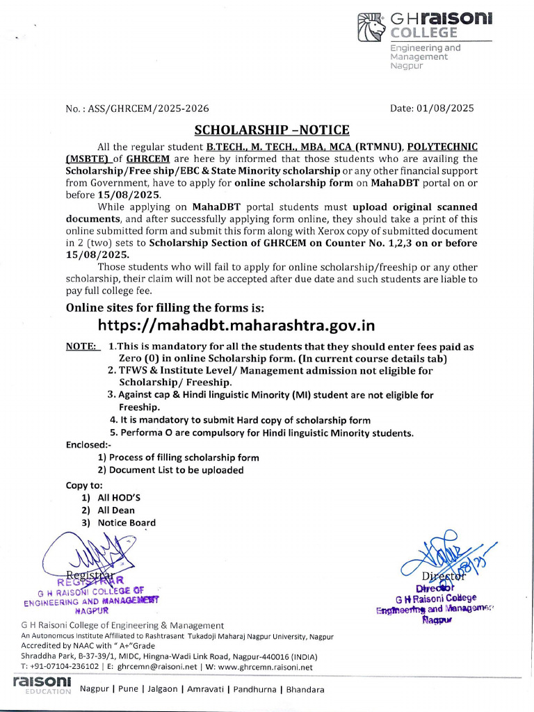 Notice 0001 | PDF