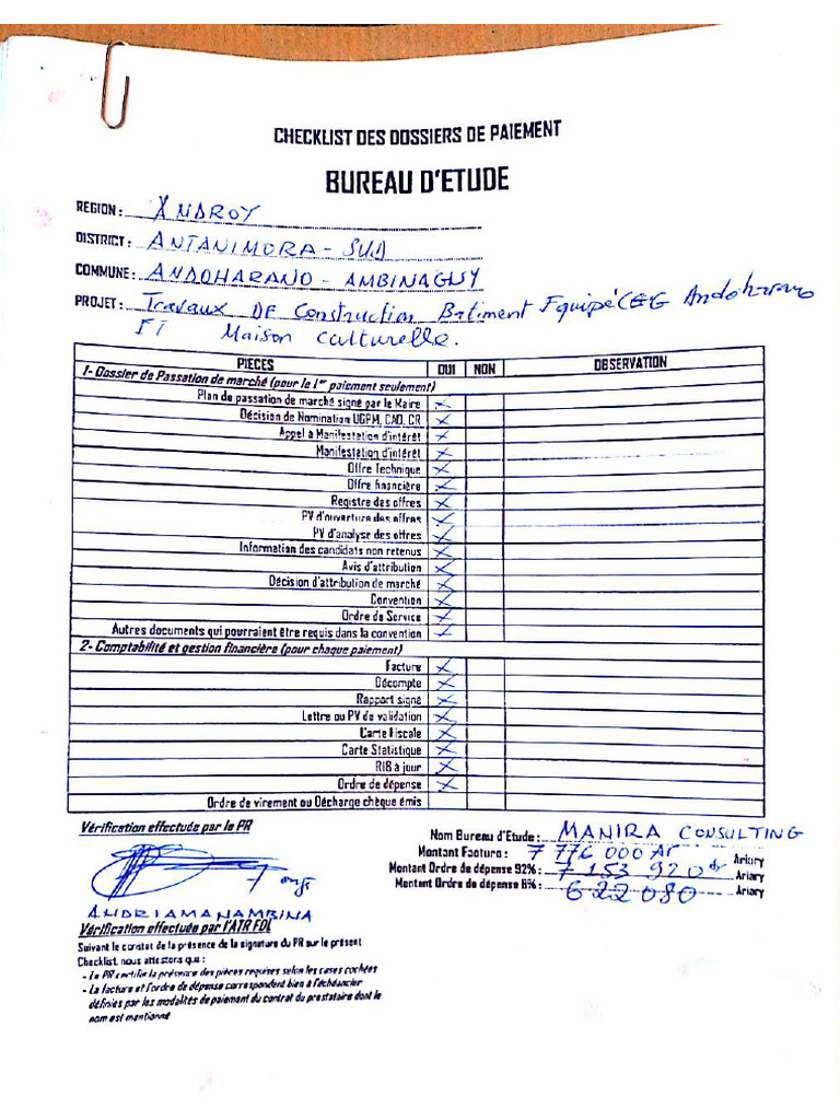 Checklist Paiement Be Manira | PDF