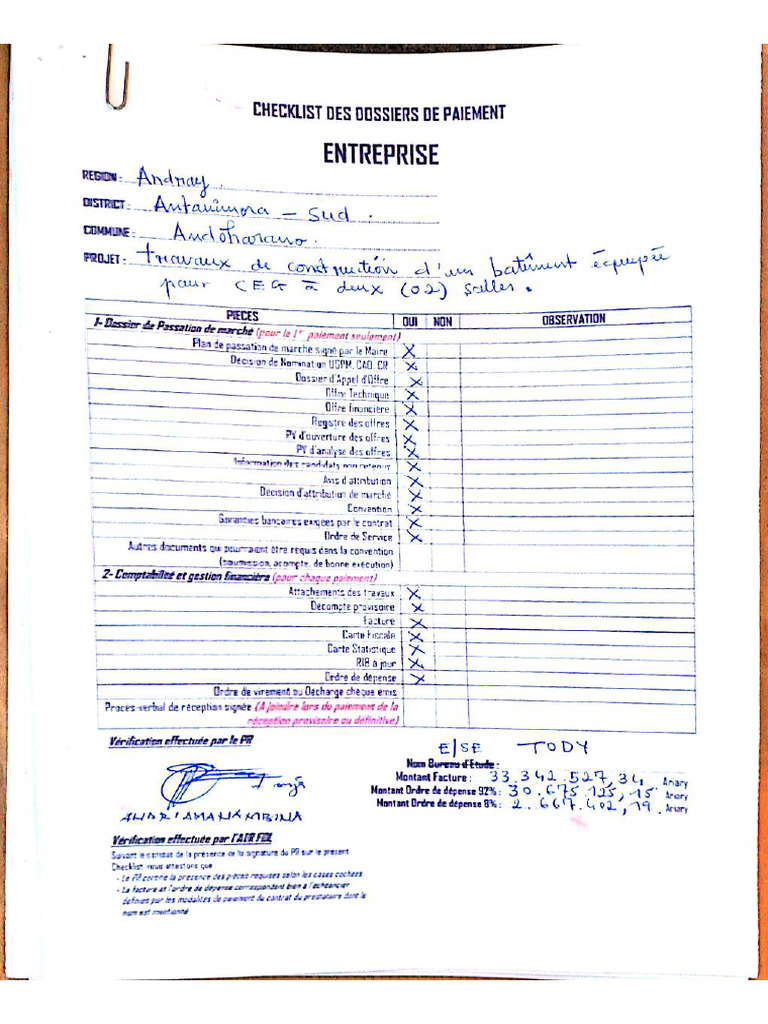 Checklist 3ème Paiement Entreprise Tody | PDF