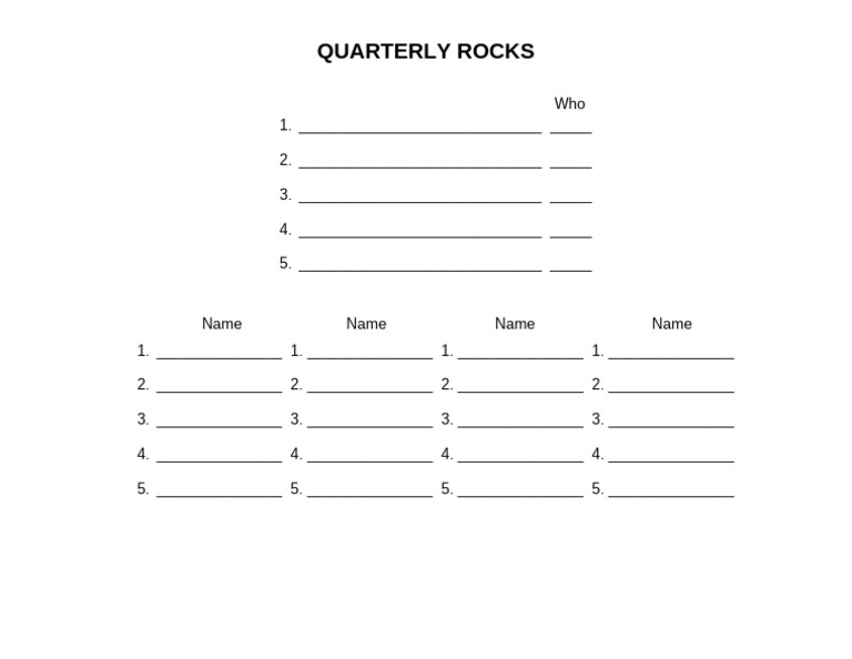 Quarterly Rocks | PDF