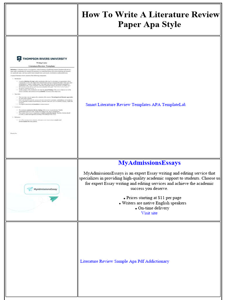 How To Write A Literature Review Paper Apa Style | PDF | Thesis | Essays