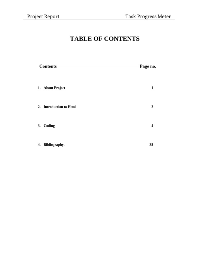 Project Report Task Progress Meter | PDF