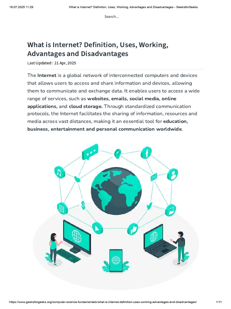 What Is Internet - Definition, Uses, Working, Advantages and ...