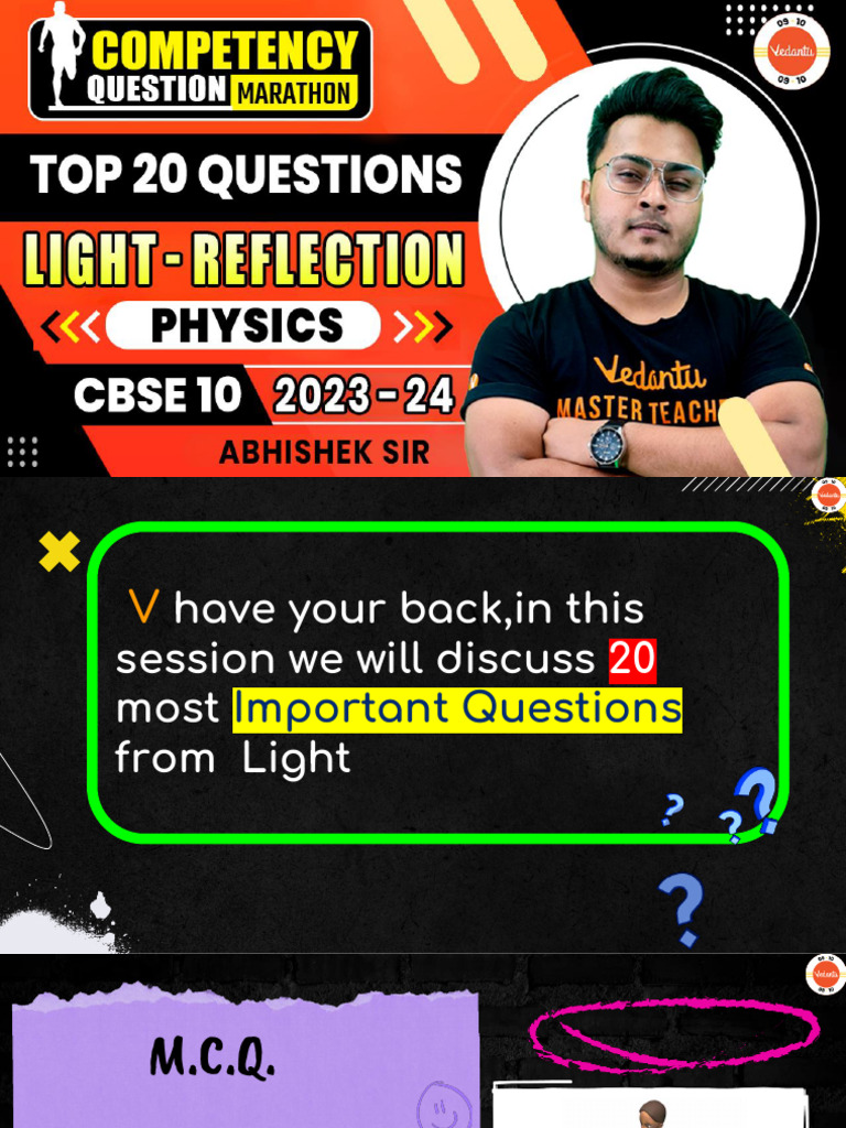 Top 20 Competency Based Questions From Light | PDF | Mirror | Sphere