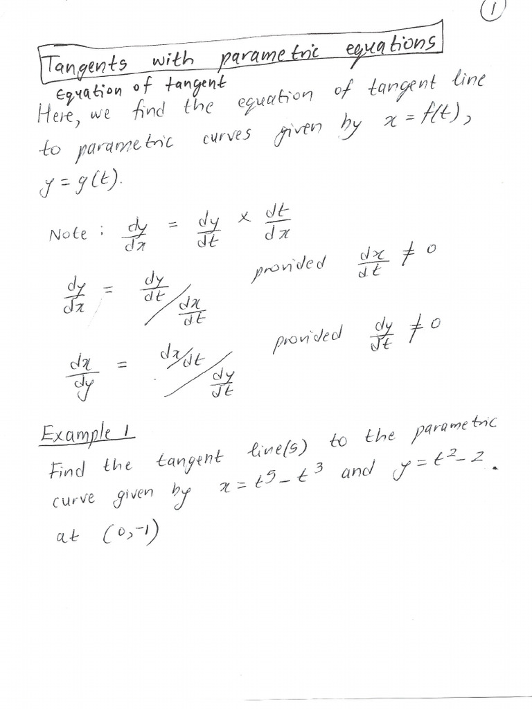 Tangents Parametric | PDF