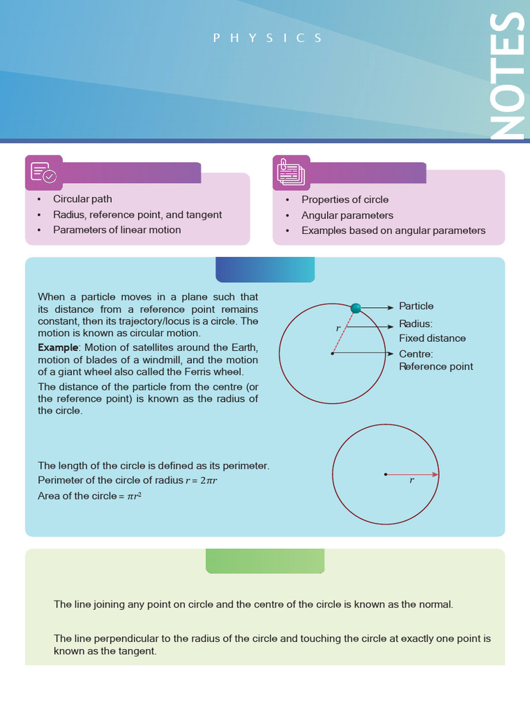 Circular Motion Class 11 JEE | PDF | Acceleration | Circle