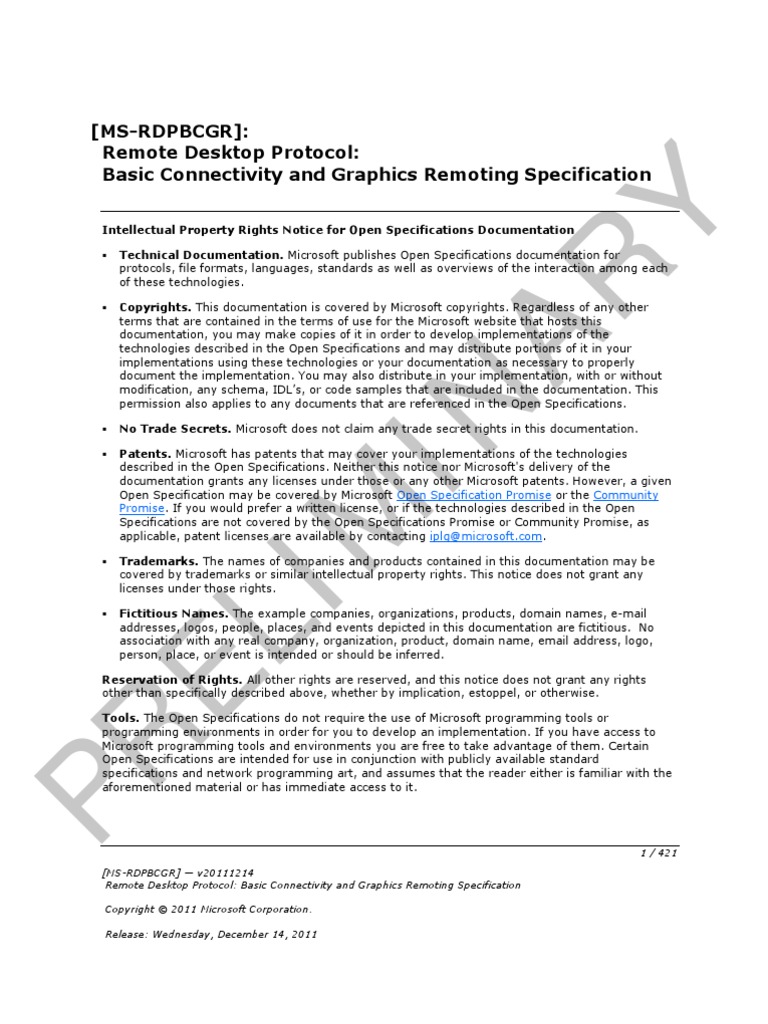 Ms RDPBCGR | PDF | Server (Computing) | Specification (Technical Standard)