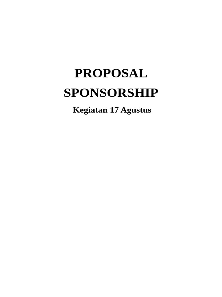 Proposal Sponsorship | PDF