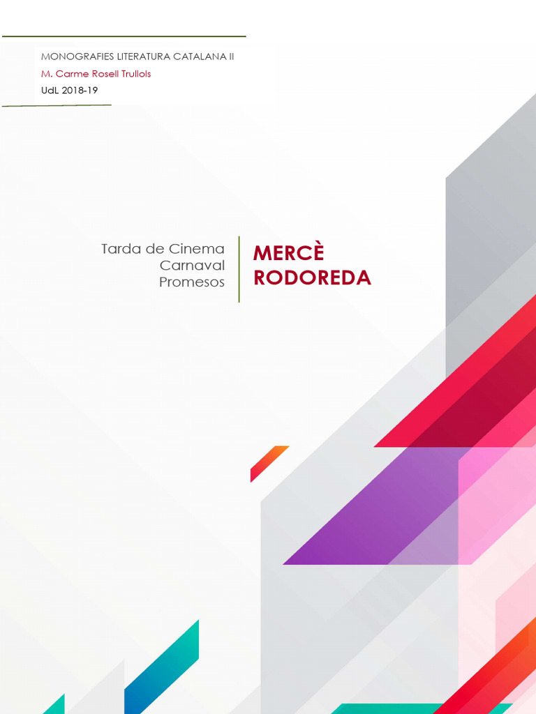 MERCE RODOREDA Tarda de Cinema Carnaval | PDF