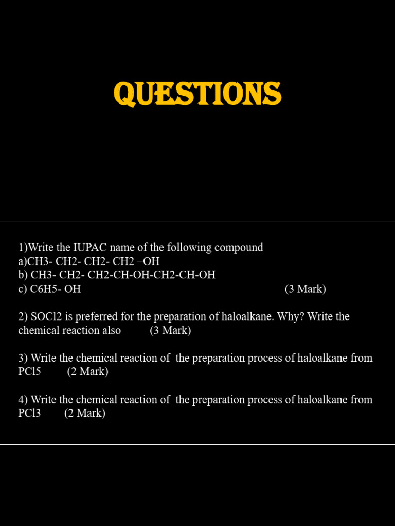 Halo Alkane Exam 1 | PDF