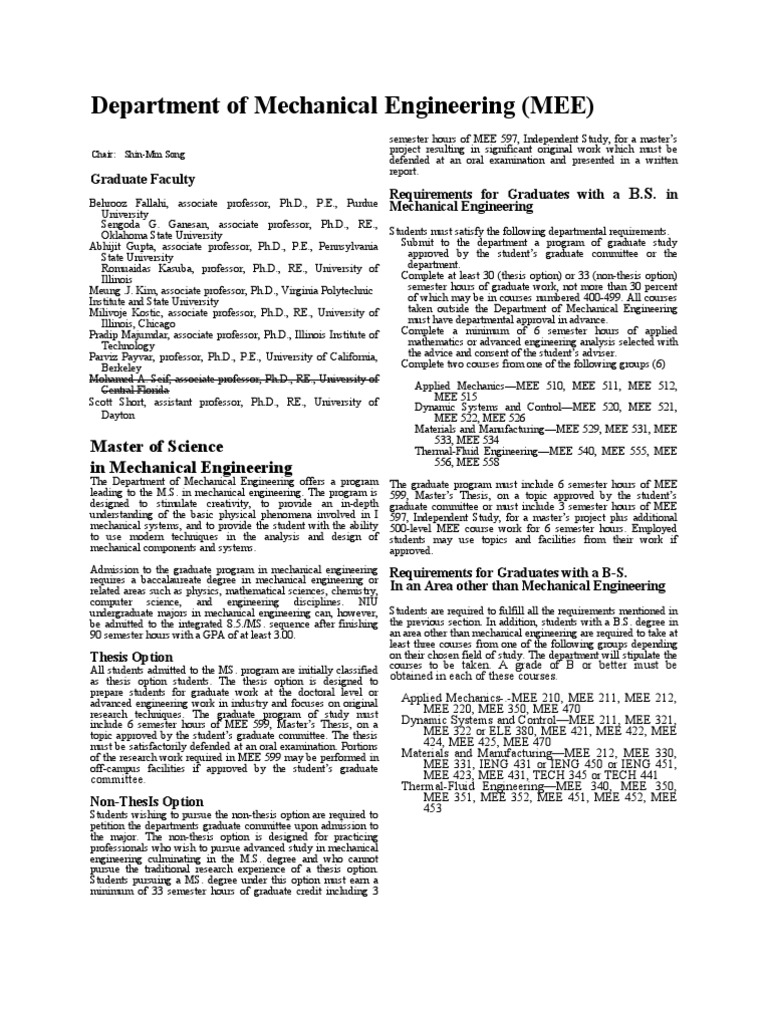 Department of Mechanical Engineering (MEE) | PDF | Heat Transfer ...